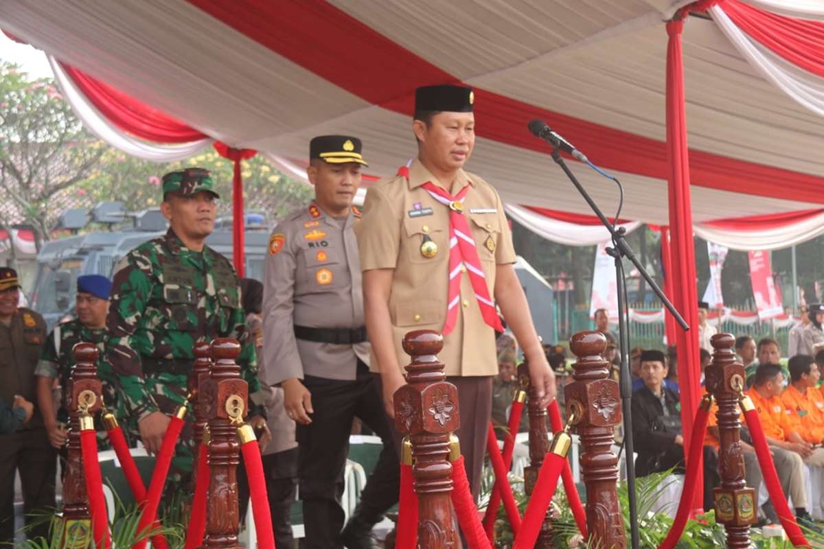 Pj. Bupati Bogor Pimpin Apel Gelar Pasukan Pengamanan Pilkada Kabupaten Bogor